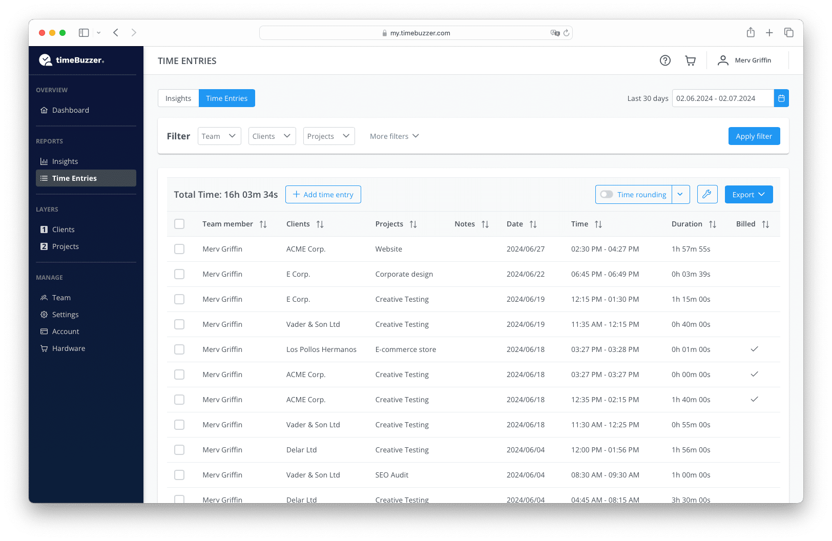 Detailed Report | timeBuzzer Help