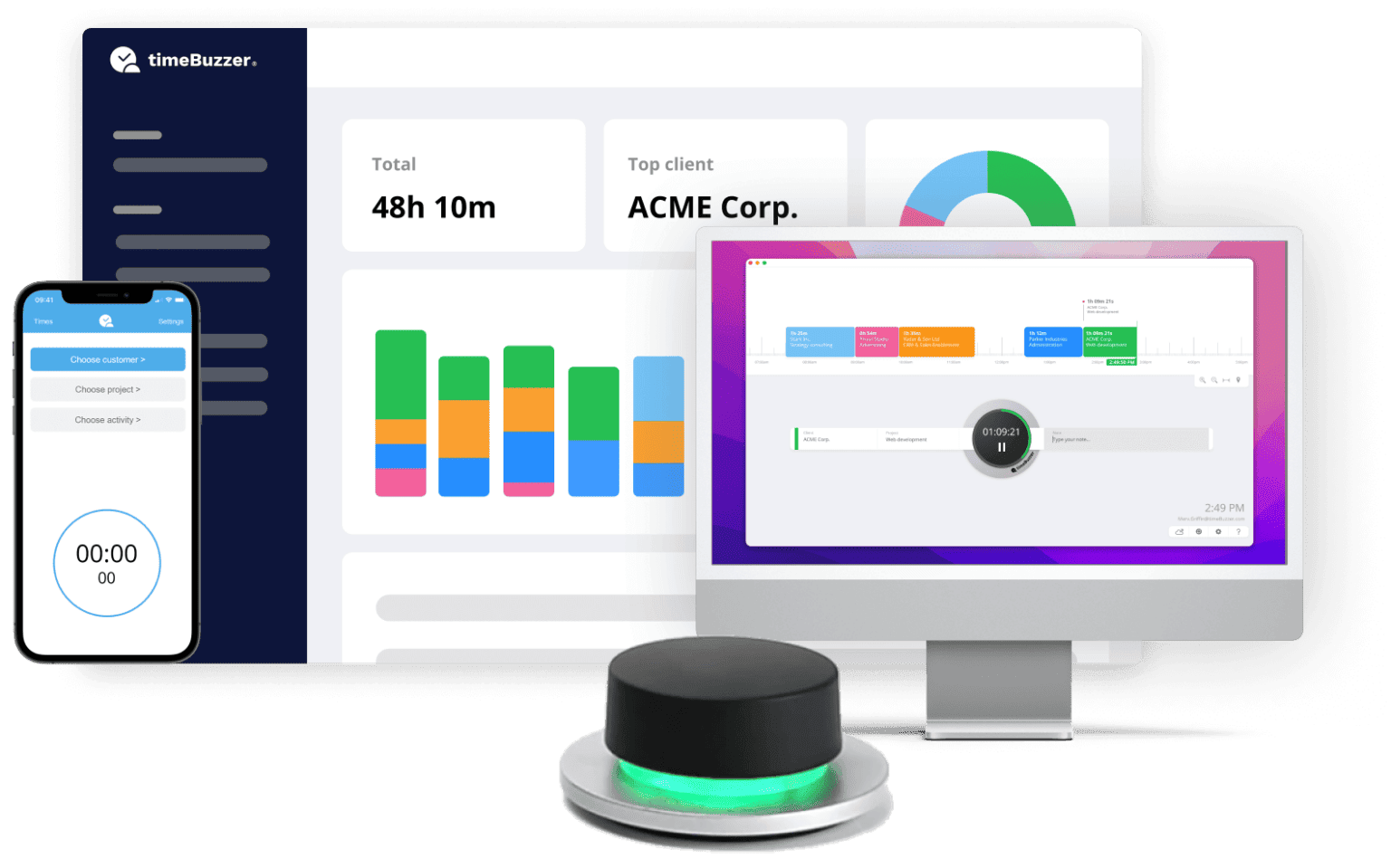 timeBuzzer | Easy and precise time tracking